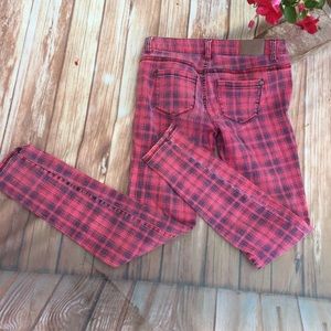 love, Fire | Pants & Jumpsuits | Love Fire Light Weight Red Plaid Denim ...